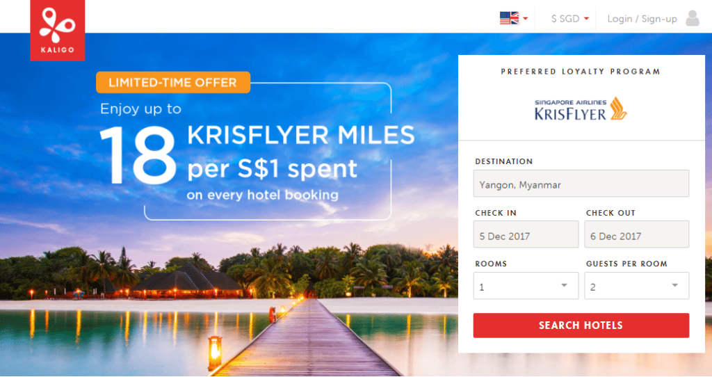 Kaligo's 18 mpd on hotels is a fantastic deal...if you can find one ...