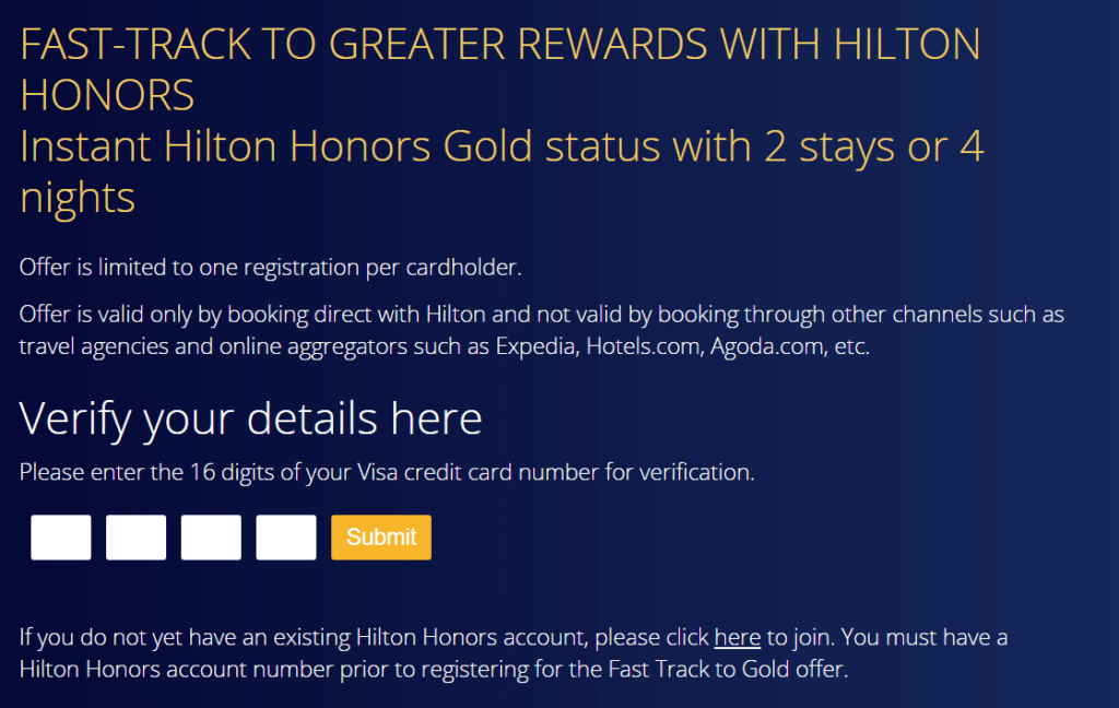Hilton Gold fast track for Visa Signature/Infinite cardholders is back ...
