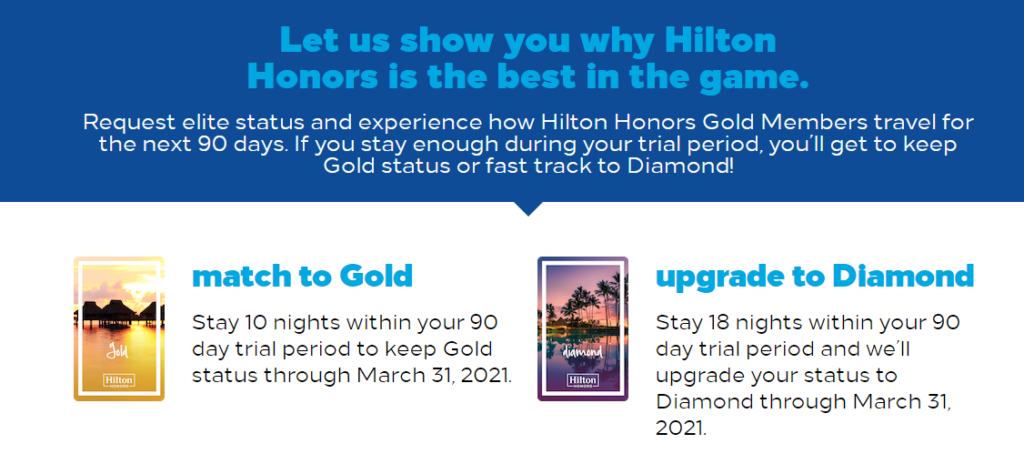 Hilton Honors tightens Gold & Diamond status match criteria - The MileLion