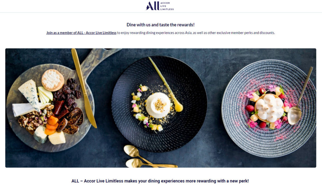 Earn Accor Live Limitless (ALL) points on dining, with no stay required ...