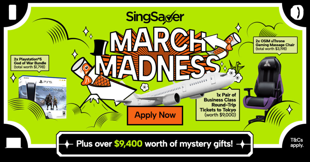 SingSaver March Madness: Over S$20,000 worth of prizes for credit card sign-ups - The MileLion