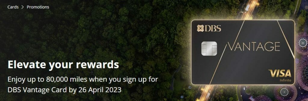 DBS Vantage offering 80,000 miles sign-up bonus, with reduced spend ...