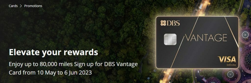 DBS Vantage Card offering 80,000 miles sign-up bonus - The MileLion