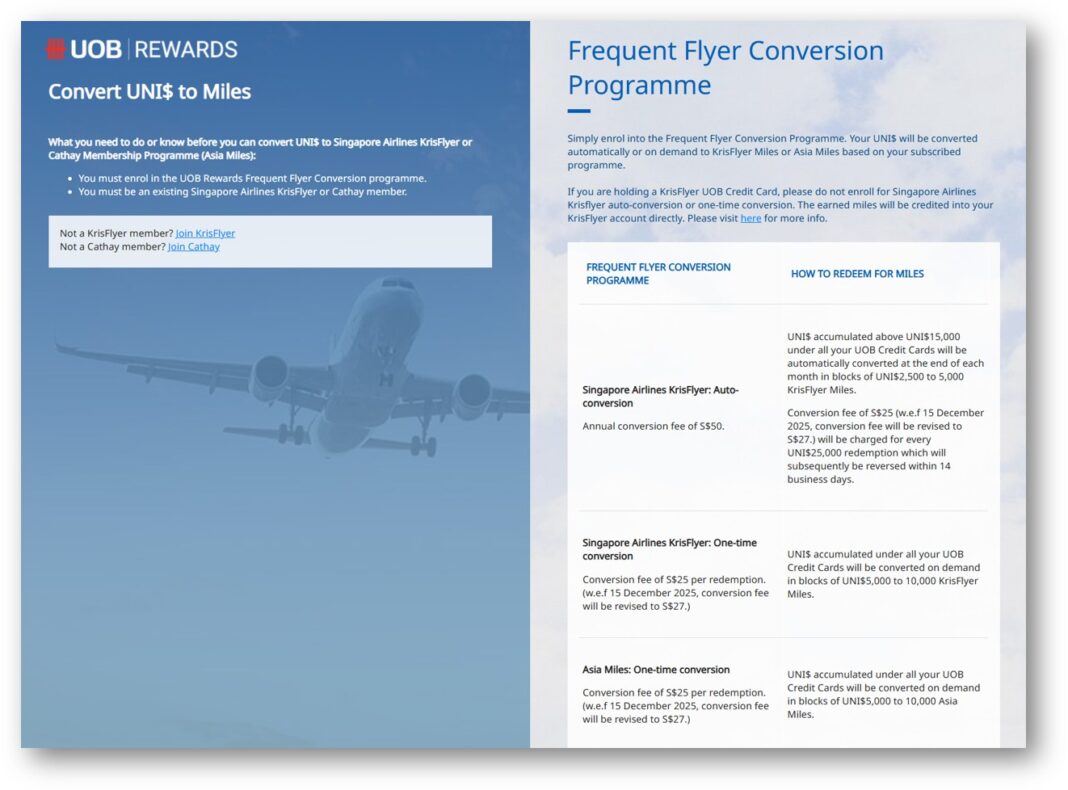 How does the UOB KrisFlyer Auto Conversion Programme work? - The MileLion