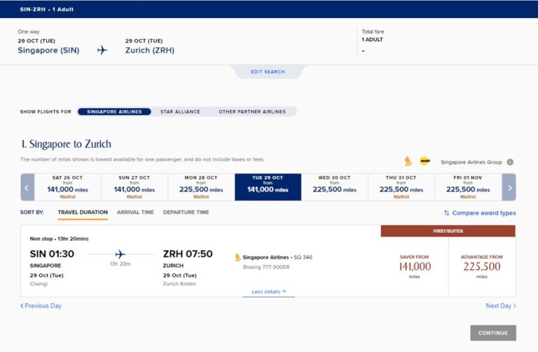 New Singapore Airlines redemption map tool: Easier searching for award ...
