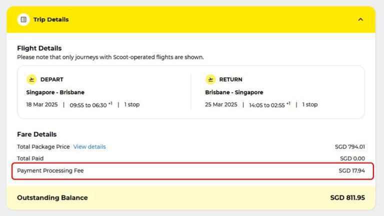 Scoot reinstates credit and debit card processing fees for Singapore ...