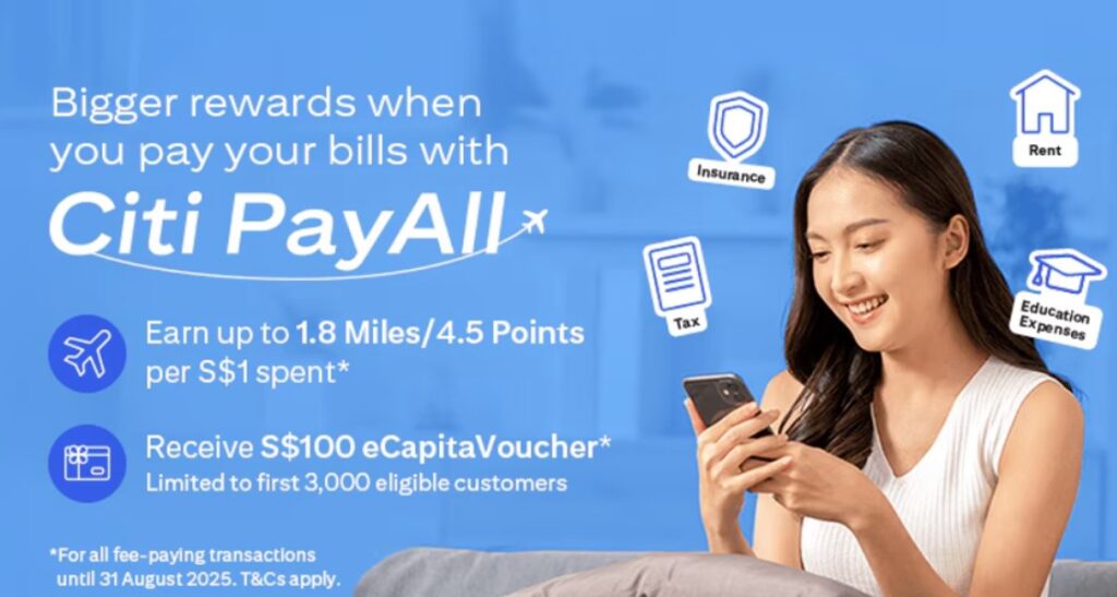 Citi PayAll offering 1.8 mpd on tax & 1.6 mpd on non-tax payments - The MileLion