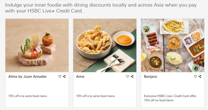 New HSBC Live+ Card: 8% cashback on dining, entertainment and shopping ...