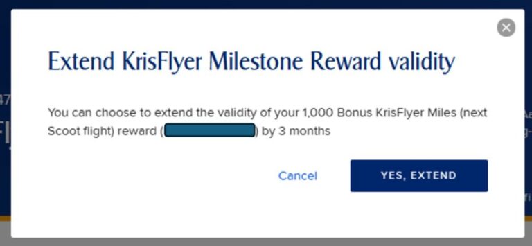 PSA: You can extend your KrisFlyer Milestone and PPS Rewards! - The ...