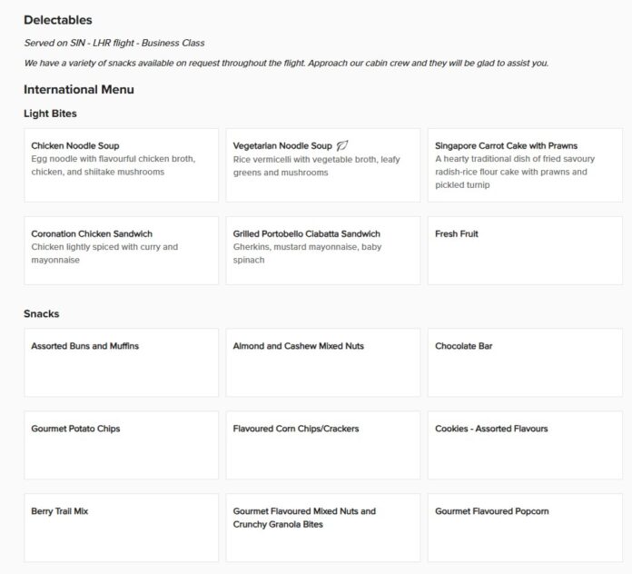 Singapore Airlines digital inflight menus now available six weeks in ...