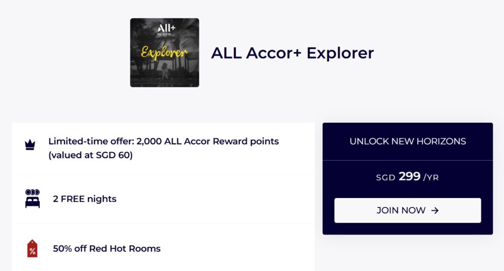 ALL Accor+ Explorer offering 2,000 bonus points welcome gift - The MileLion