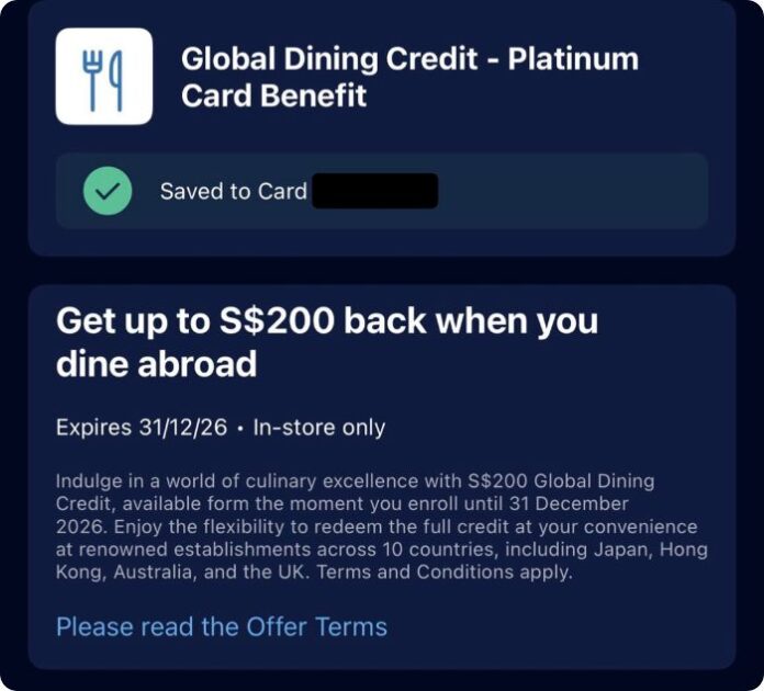 Live: AMEX Platinum Charge Global Dining Credit - The MileLion
