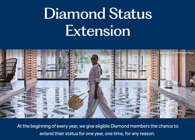 Hilton Diamond status extension: Retain Diamond with a one-time ...