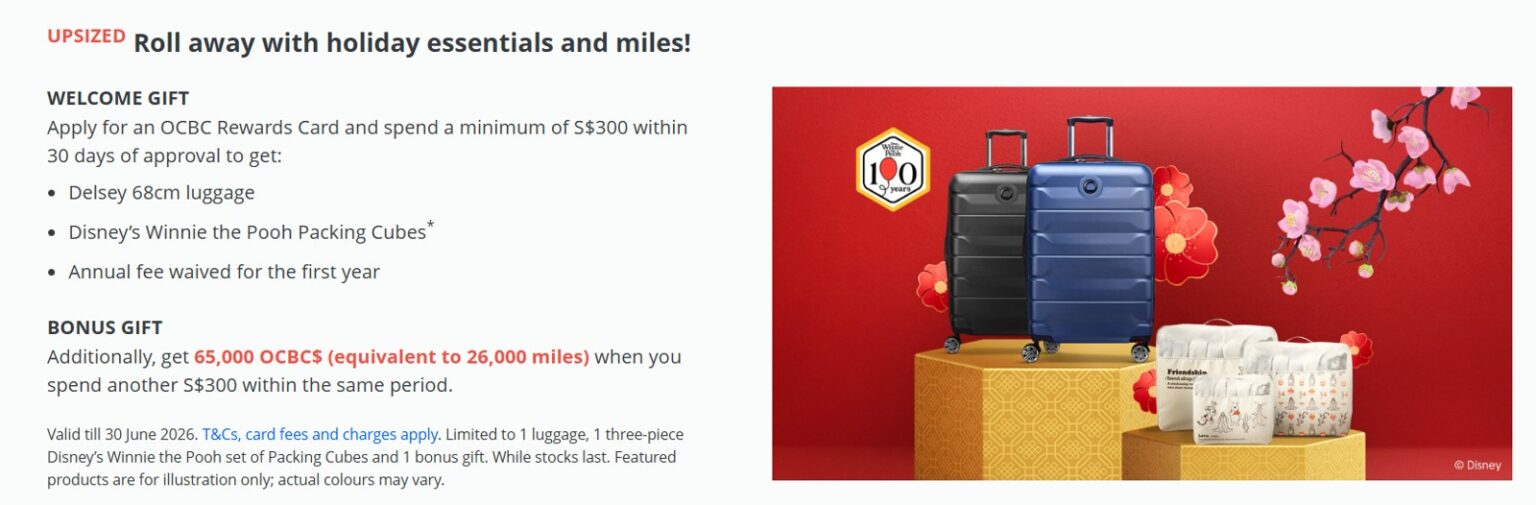 OCBC Rewards Card offering 26,000 bonus miles and free luggage - The ...